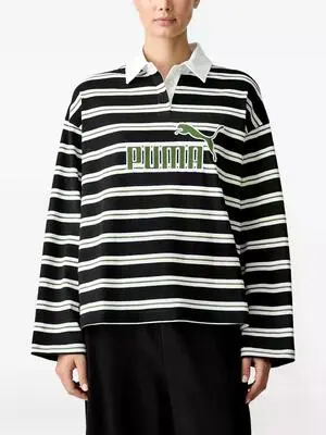 PUMA Striped Logo-embroidered Polo Shirt