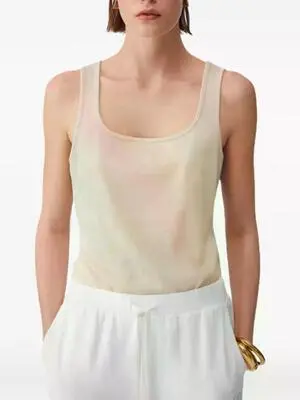 Liu Jo Logo-embroidered Scoop-neck Tank Top - Neutrals
