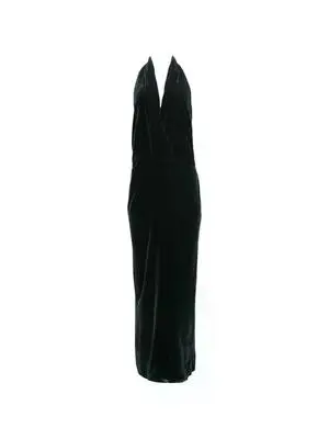 TOM FORD Velvet-texture Halterneck Fitted Maxi Dress