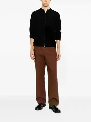 Emporio Armani Zip-up Knitted Cardigan - Black