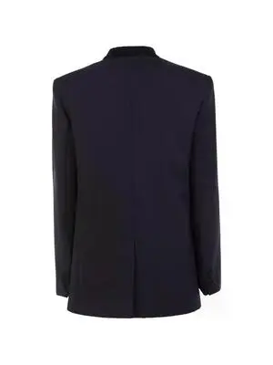 Max Mara Velvet-trim Single-breasted Suit Jacket