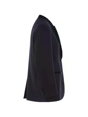 Max Mara Velvet-trim Single-breasted Suit Jacket