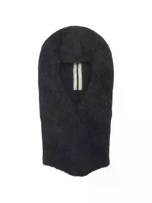 Rick Owens Ribbed Knit Cut-out Balaclava - Black