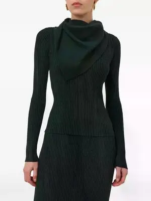 Zimmermann Ribbed Scarf-detail Sweater