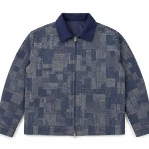 WAJU Grey / Blue Idera Grid Jacket - Grey/blue