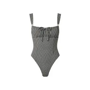 MONTCE Black & White Micro Gingham Victoria One-piece