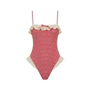 MONTCE Micro Gingham Jacelyn Ruffle One-piece