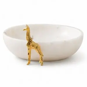 BELS & PEARL Handcrafted Giraffe Decorative Bowl - White