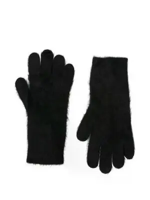 Soft Goat Fine-knit Gloves - Black
