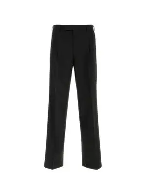 PT TORINO Pleated Wool Trousers - Black