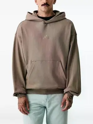 Adidas Logo-embroidered Hoodie - Brown