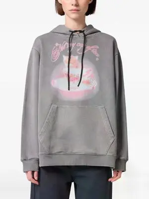 MSGM Rhinestone-embellished Graphic-print Hoodie