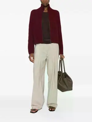 LISA YANG Sadie Ribbed-knit Zip-up Cardigan - Red