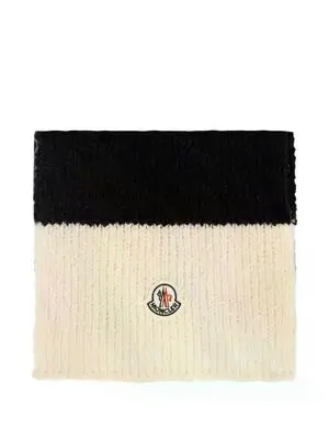 Moncler Striped Logo-patch Scarf - Black