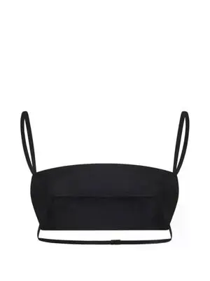 JIL SANDER Silk Faille Top With Adjustable Straps - Black