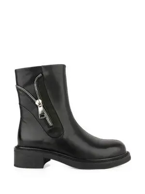 LINDA BAUMANN Zip-detail Leather Boots