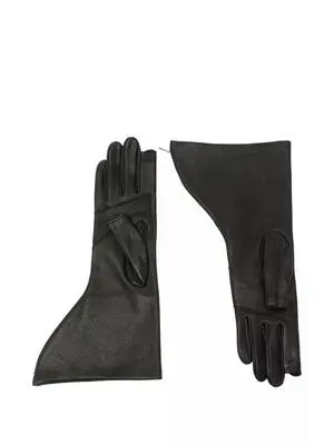 Rick Owens Asymmetric Leather Gloves
