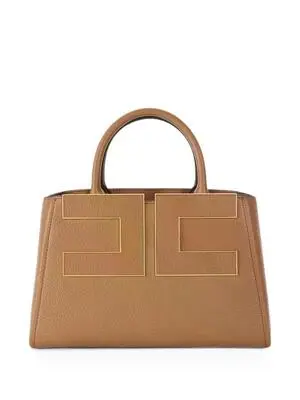Elisabetta Franchi Tote Bag With Logo - Neutrals