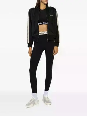 Palm Angels Embroidered Logo Side-stripe Sweatshirt - Black