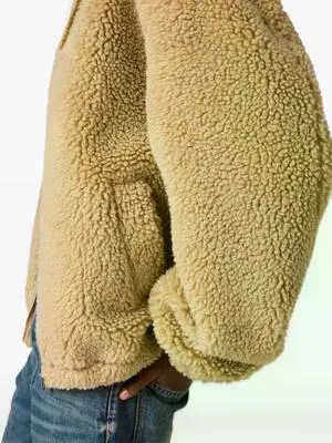 Miu Miu Fleece Blouson Jacket With Technical Hood - Neutrals