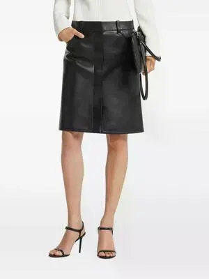 COURREGES Leather Snap-button Mini Skirt