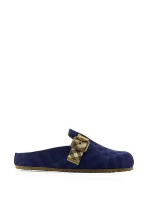 Burberry Check Denim Urchin Clogs - Blue
