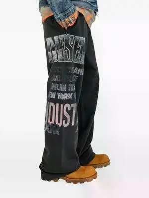 DIESEL® Sweatpants With Concert-graphics - Black