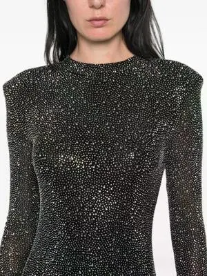 TWENTY FOURHAITCH Crystal Embellished Long Sleeve Maxi Dress