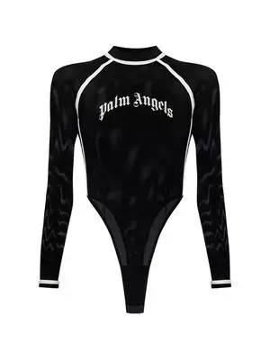Palm Angels Logo-print Mesh Bodysuit