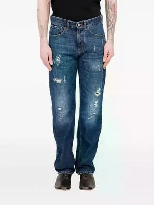 MAISON MARGIELA Distressed-finish Straight-leg Jeans - Blue
