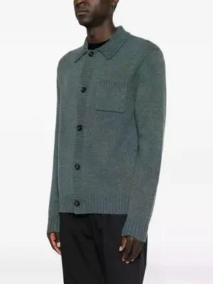 Eric Bompard Shirt-collar Chest-pocket Cardigan
