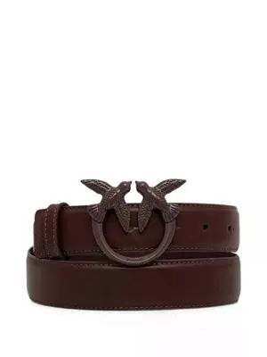 Pinko Colored-buckle Leather Belt - Red