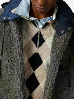 Miu Miu Single-breasted Fleece Coat