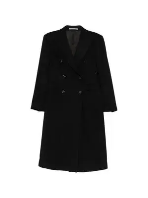 Tagliatore Double-breasted Peak-lapel Coat - Black