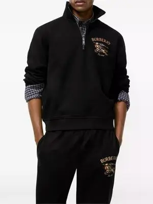 Burberry Knight Check Cotton Half-zip Sweater