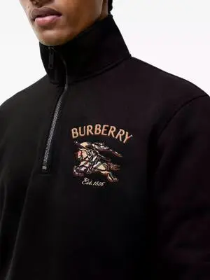 Burberry Knight Check Cotton Half-zip Sweater