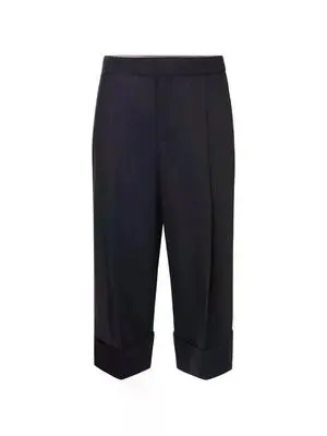 Elisabetta Franchi Pinstriped Cool Wool Trousers - Blue
