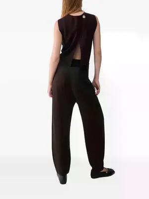 Liu Jo Long Knit Jumpsuit With Back Slit - Brown