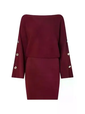 Liu Jo Short Dress With Jewel Buttons - Red
