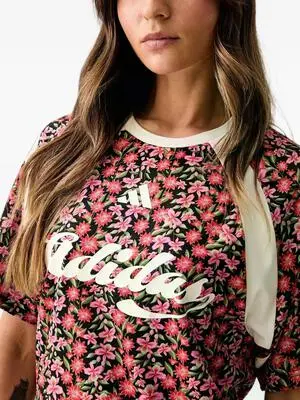 Adidas Farm Rio X House Of Tiro Floral Print Raglan Sleeve T-shirt - Black