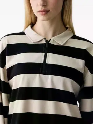 Adidas Striped Quarter-zip Polo Shirt