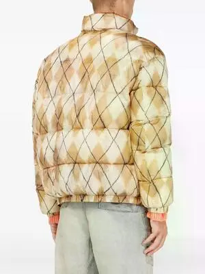 DIESEL® Reversible Puffer Jacket With Argyle Print