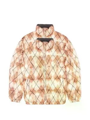 DIESEL® Reversible Puffer Jacket With Argyle Print - Neutrals