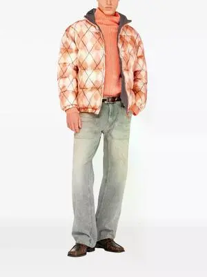 DIESEL® Reversible Puffer Jacket With Argyle Print