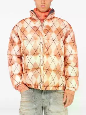 DIESEL® Reversible Puffer Jacket With Argyle Print