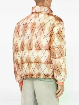 DIESEL® Reversible Puffer Jacket With Argyle Print