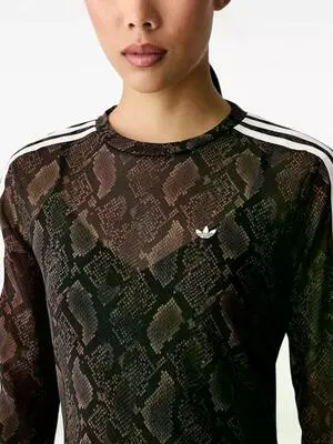 Adidas Snake-print Long-sleeve Maxi Dress