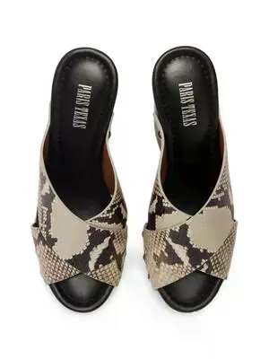 Paris Texas Marisol Snakeskin-effect Studded Sandals