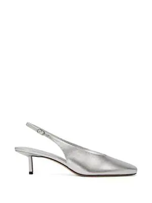 Studio Amelia 50mm Sierra Square-toe Slingback Heeled Pumps - Silver