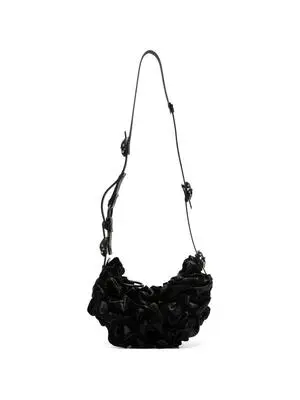 INNERRAUM Velvet Ruffled Tote Bag - Black
